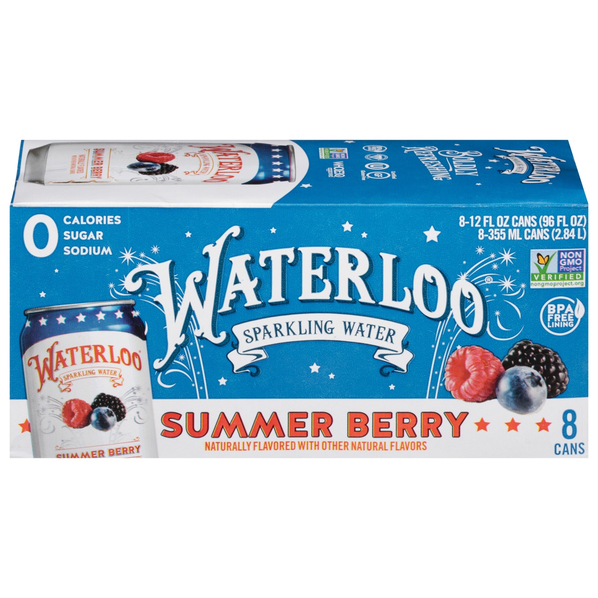 Waterloo Sparkling Water Waterloo Summer Berry Sparkling Water - 8pk/12 fl oz Cans 8 ct; 12 fl ...