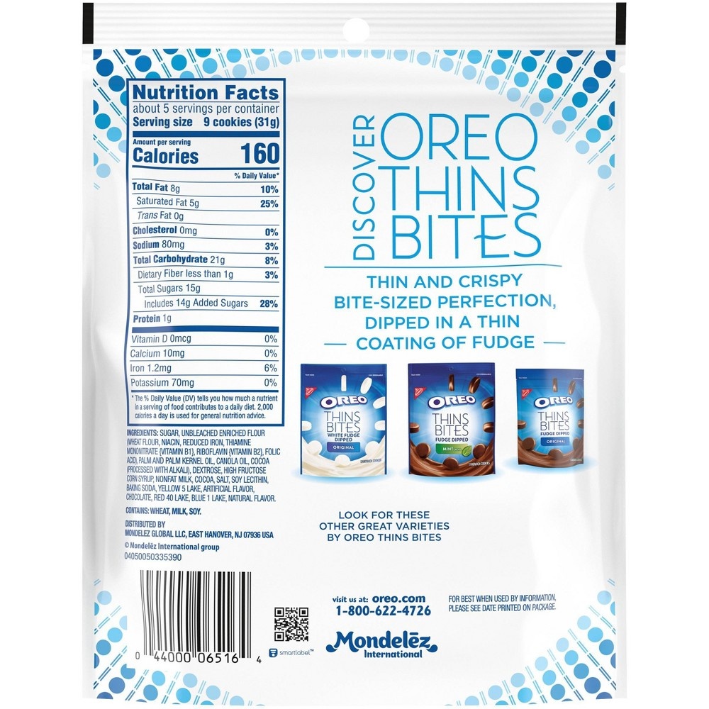 Oreo Thin Bites Latte Creme Fudge Dipped Sandwich Cookies 6 oz | Shipt