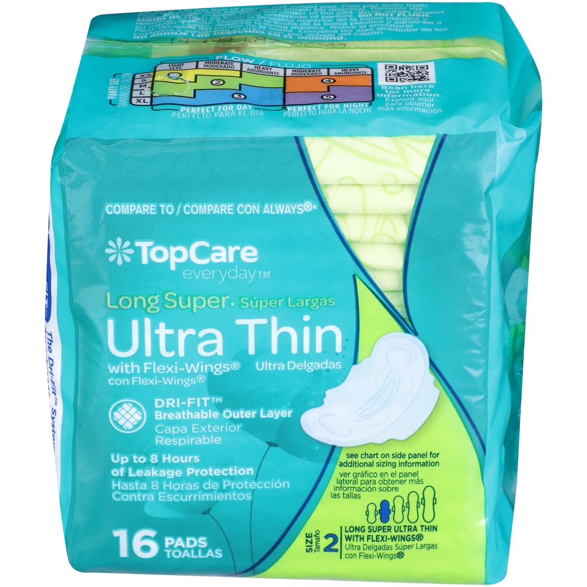 TopCare Maxi Pad Ultra Thin Long Super with Wings 16 ct | Shipt