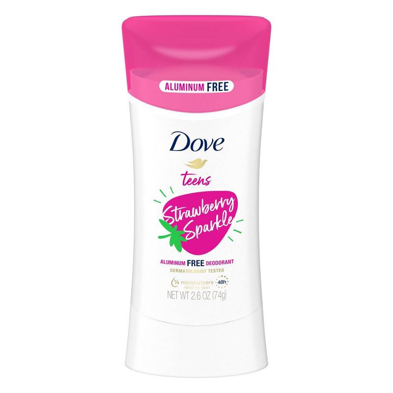 Dove Beauty Teens Strawberry Sparkle Aluminum Free Deodorant - Berry ...