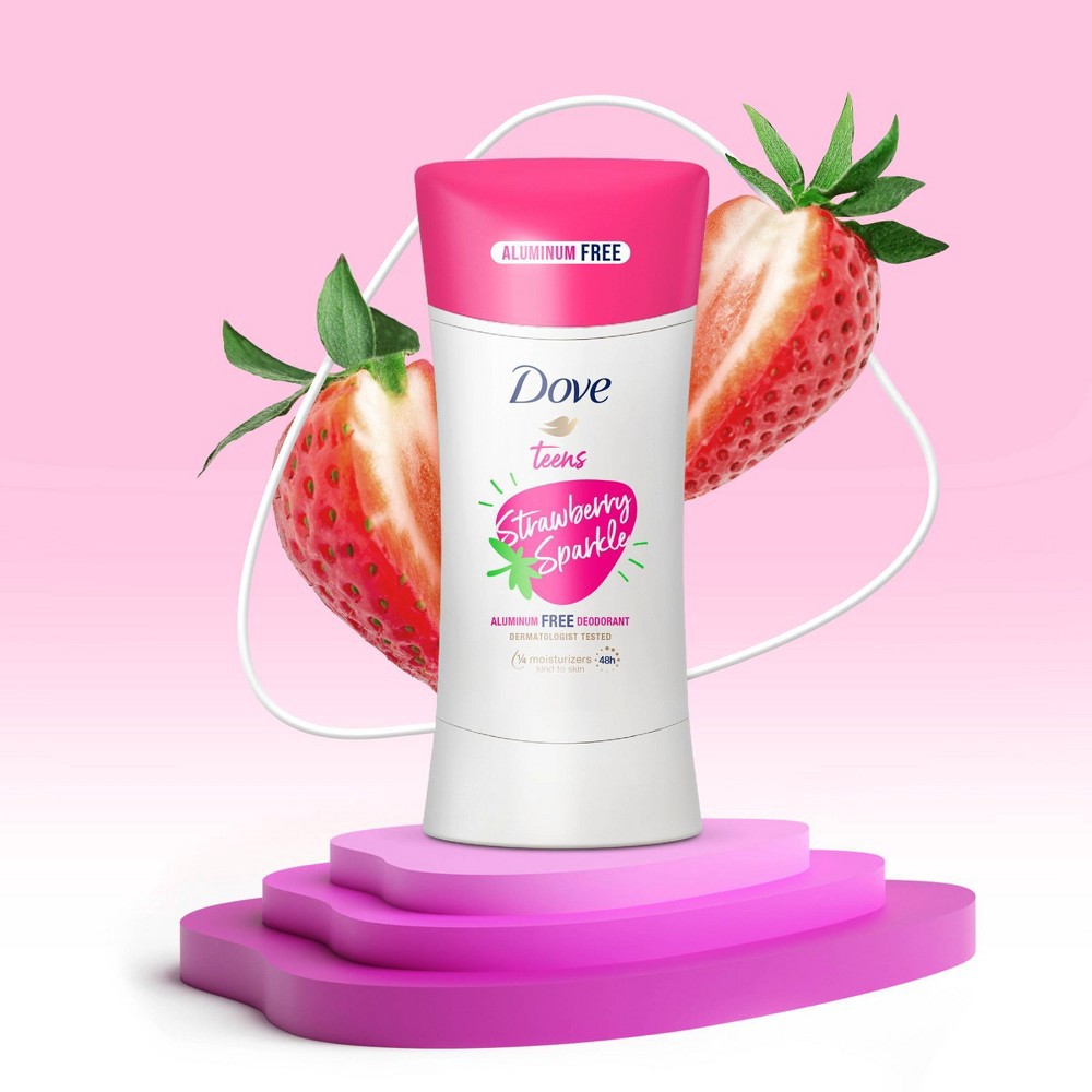 Dove Beauty Teens Strawberry Sparkle Aluminum Free Deodorant - 2.6oz 2. ...