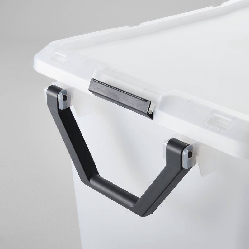 128qt Extra Large Wheeled Latching Storage Box - Brightroom™: Stackable ...