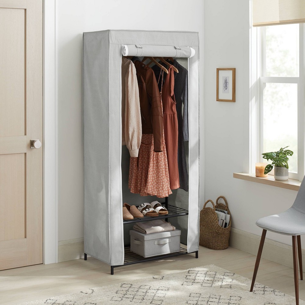 30" Double Rod Fabric Covered Wardrobe - Brightroom 1 ct | Shipt