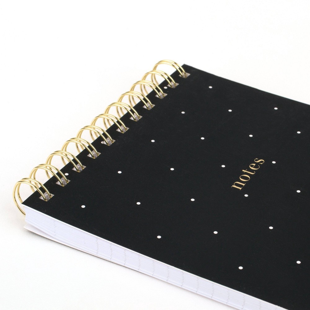 College Ruled 1 Subject Spiral Notebook Topbound Black with White Dot ...