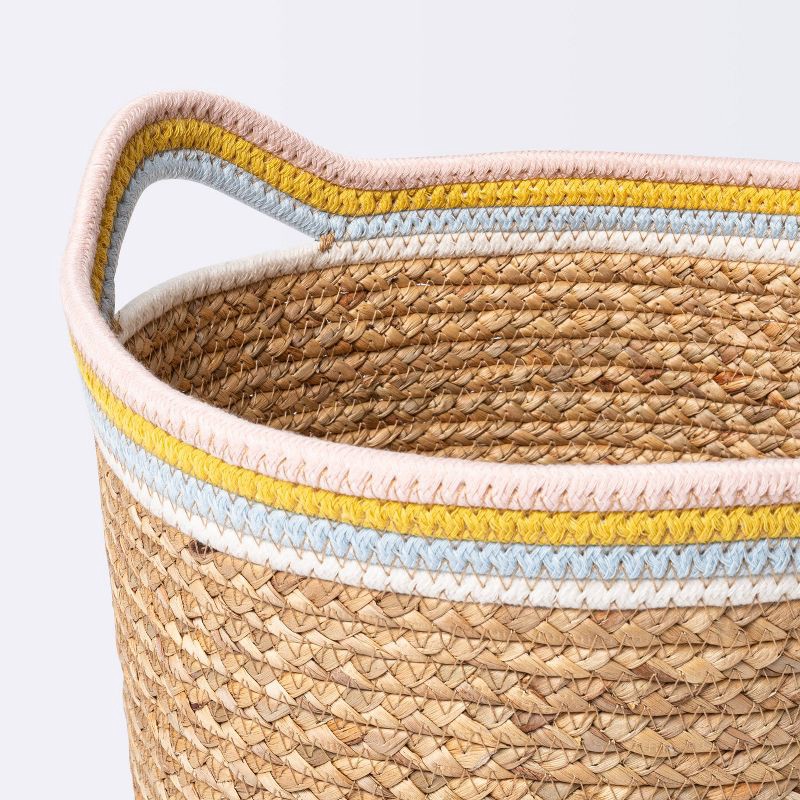 Natural Woven Round Storage Bin with Coiled Rope Handle - Cloud Island ...