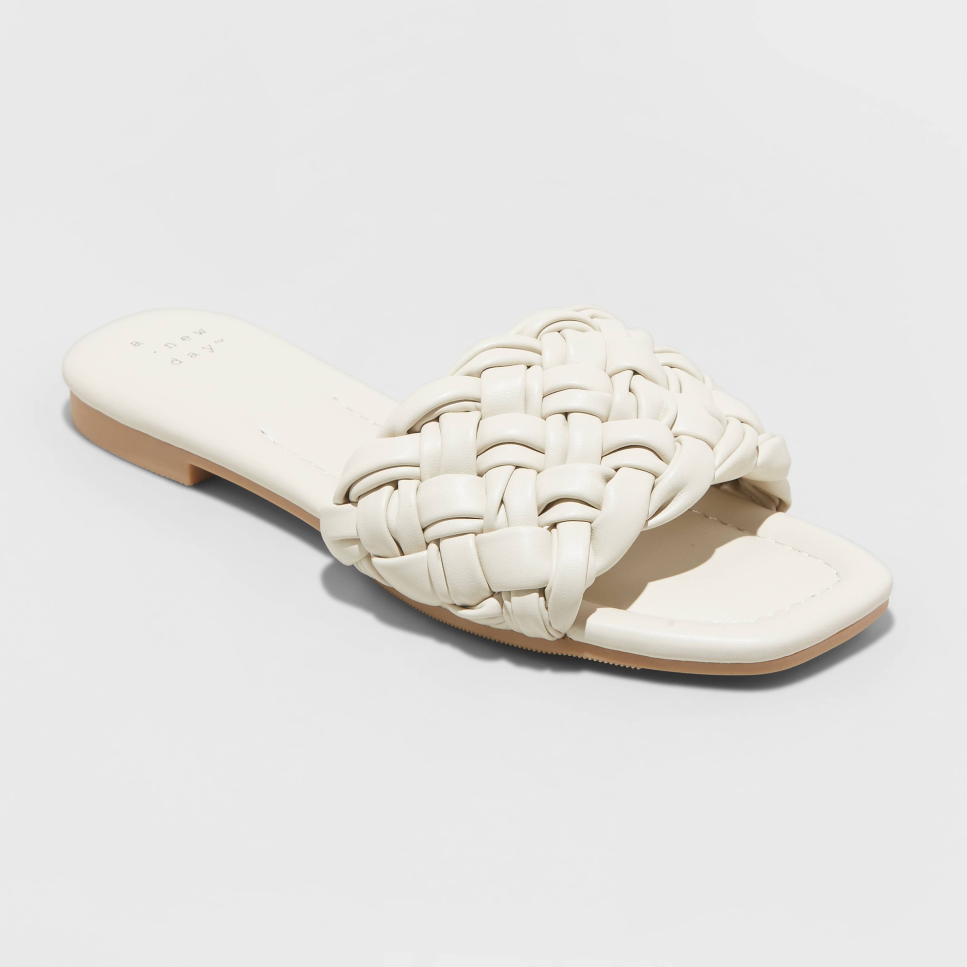 Women's Carissa Woven Slide Sandals - A New Day Off-White 7.5 1 ct | Shipt
