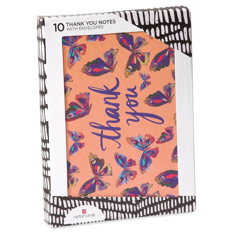 Carlton Cards 10ct Thank You Cards with Envelope Butterflies 10 ct | Shipt