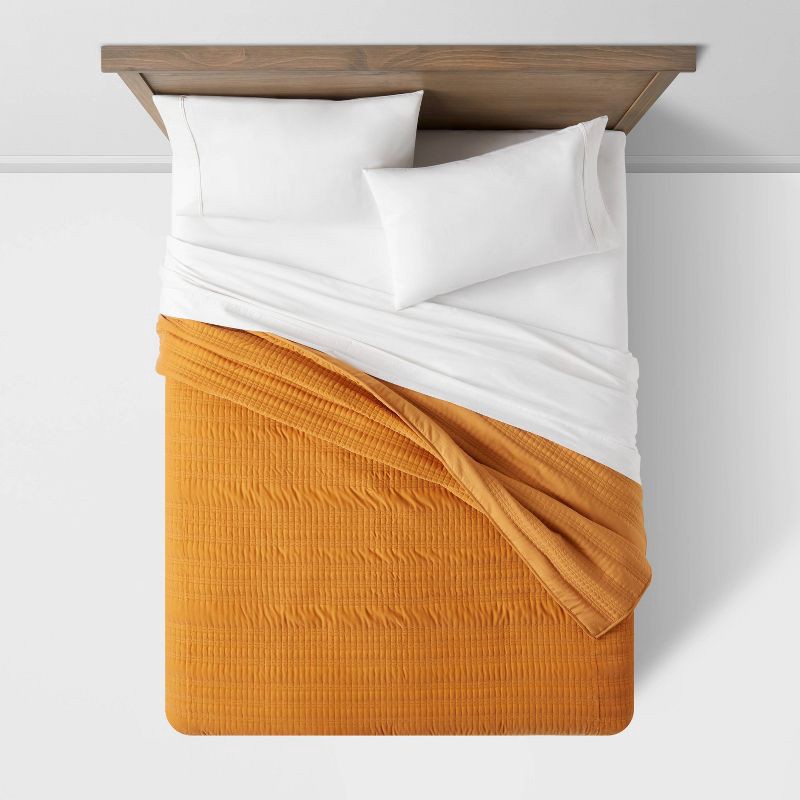 King Lofty Velvet Quilt Dark Gold - Threshold™ 1 ct | Shipt