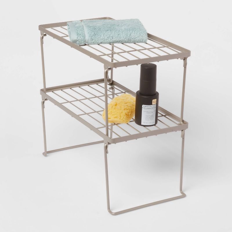 Stacking Shelf Brushed Nickel - Brightroom™: Steel Wire Storage Rack ...