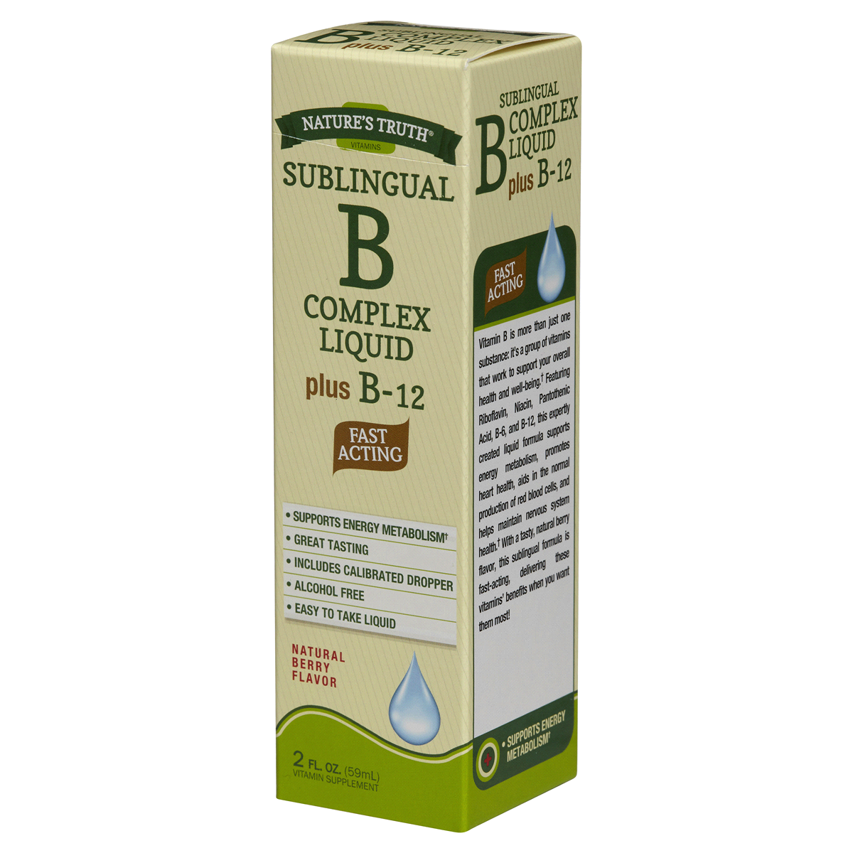 Nature's Truth Sublingual B Complex Liquid plus B-12, Berry Flavor 2 oz ...