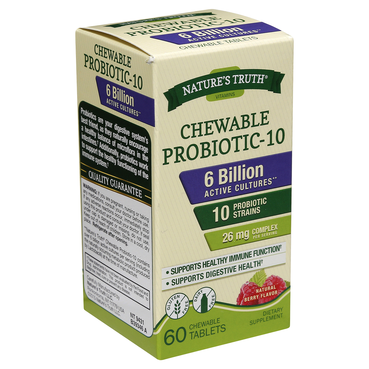 Nature's Truth Probiotic-10 Natural Berry Flavor Dietary Supplement ...