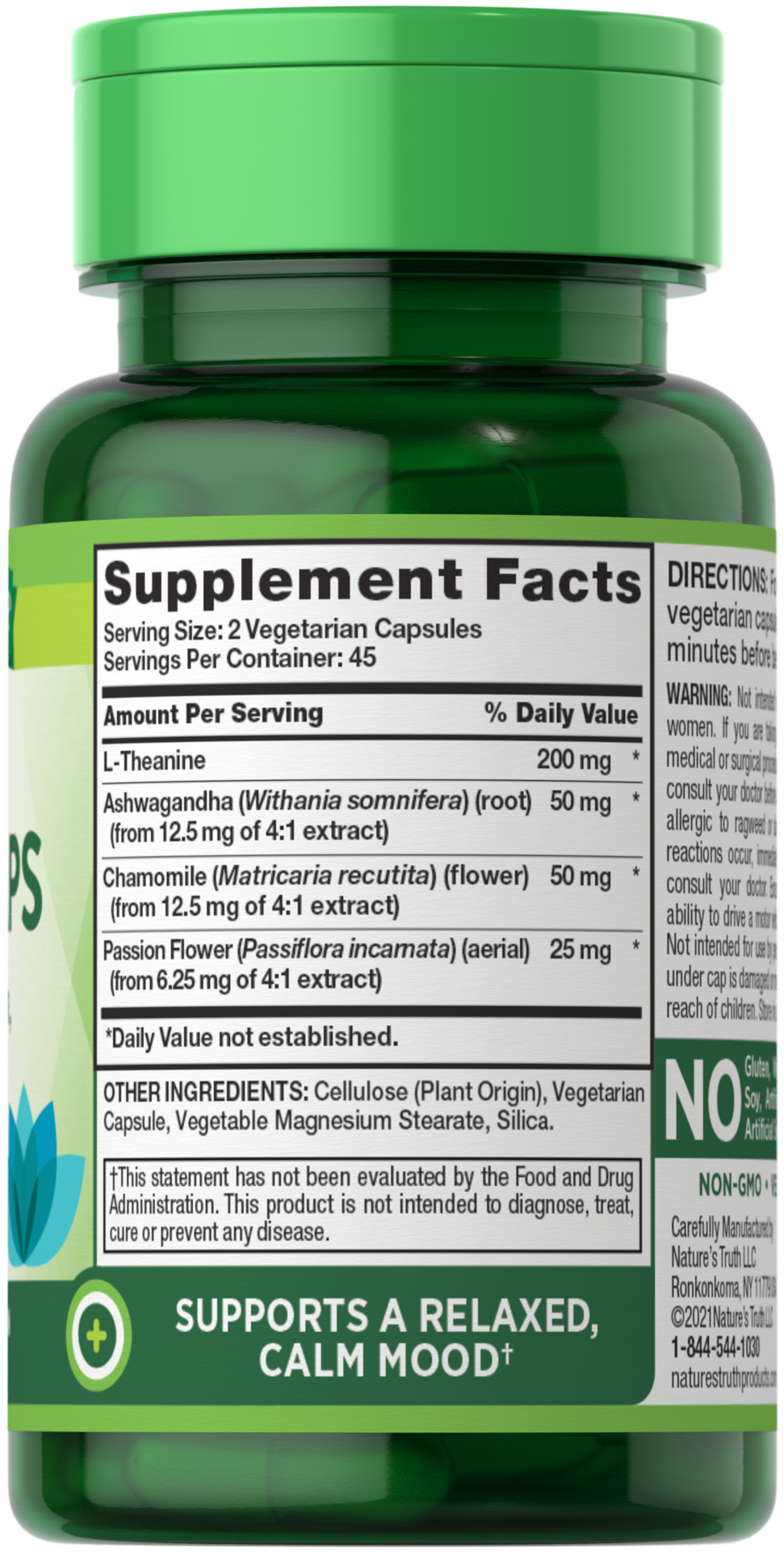 Nature's Truth Plus Passion Flower & Chamomile Calm Caps 90 Capsules 90 ...