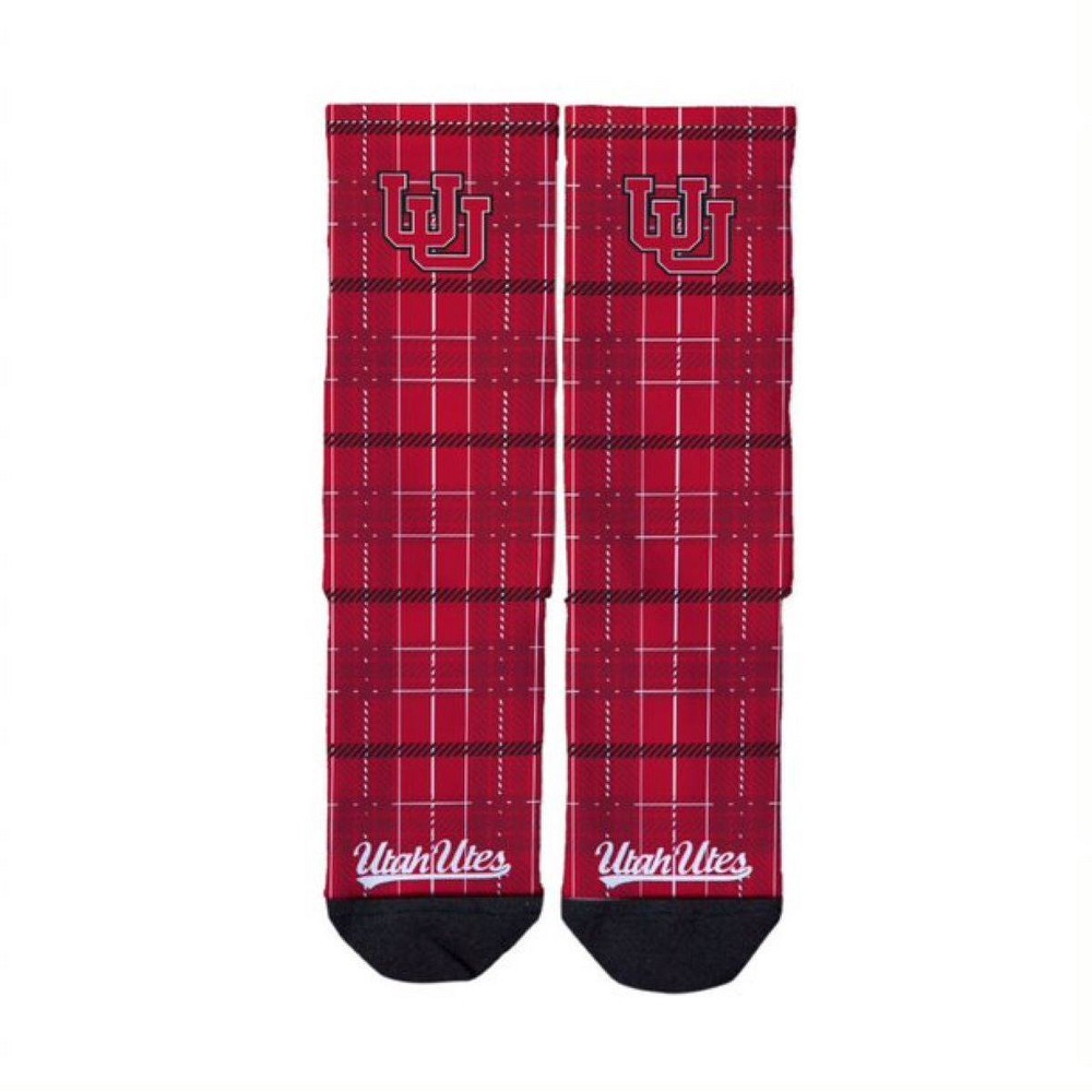 NCAA Utah Utes Adult Plaid Classic Crew Socks 1 ct | Shipt