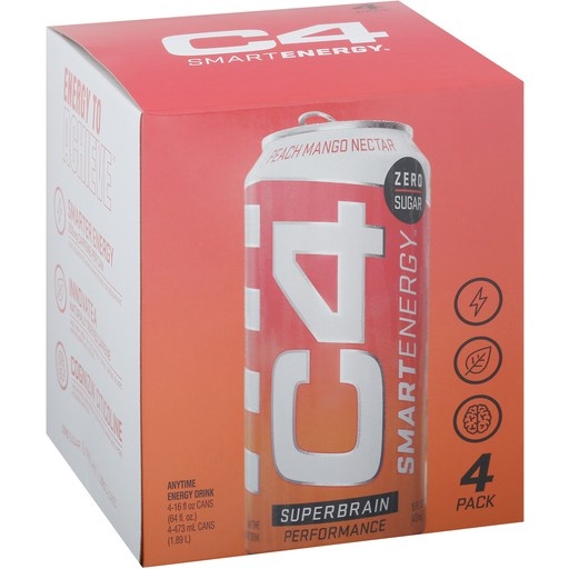 C4 Sport Anytime Energy Drink, Peach Mango Nectar 4 bc | Shipt