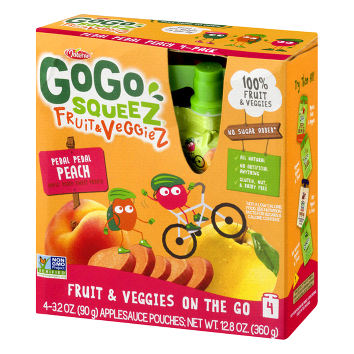 Gogo Squeez Fruit & Veggies On The Go Pedal Peach Pouches 4 ct; 3.2 oz ...