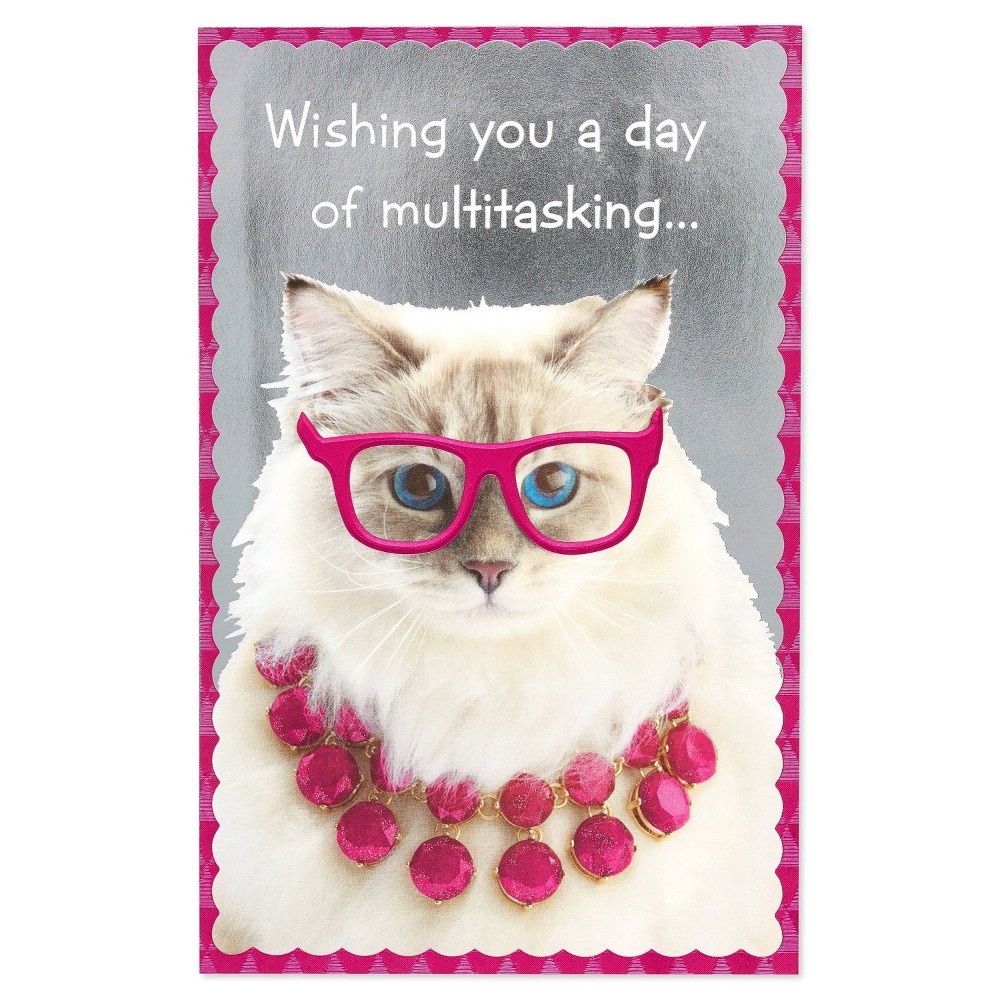 Carlton Cards Birthday Card Cat with Glasses 1 ct | shipt