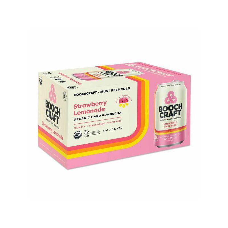Boochcraft Strawberry Lemonade Hard Kombucha - 6pk/12 fl oz Cans 6 ct ...