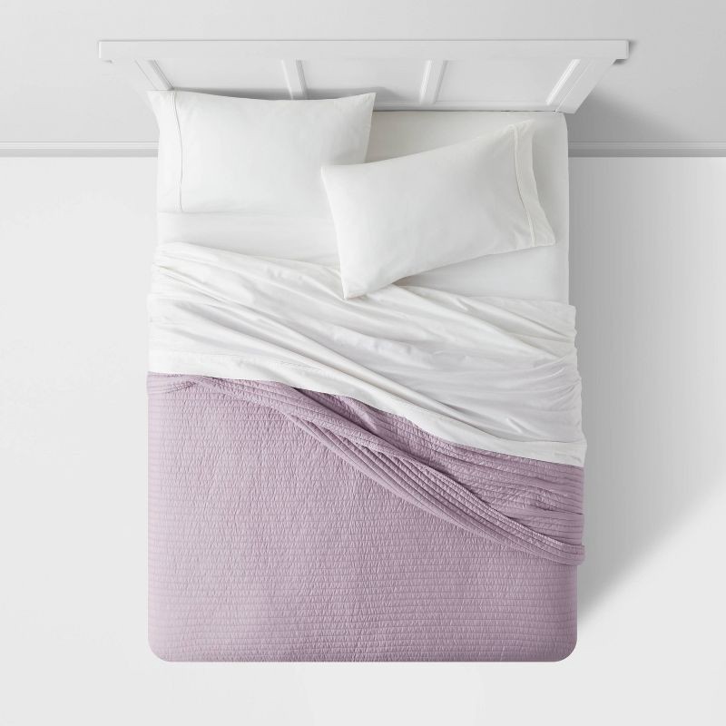 Full/Queen Garment Washed Microfiber Quilt Light Purple - Room ...
