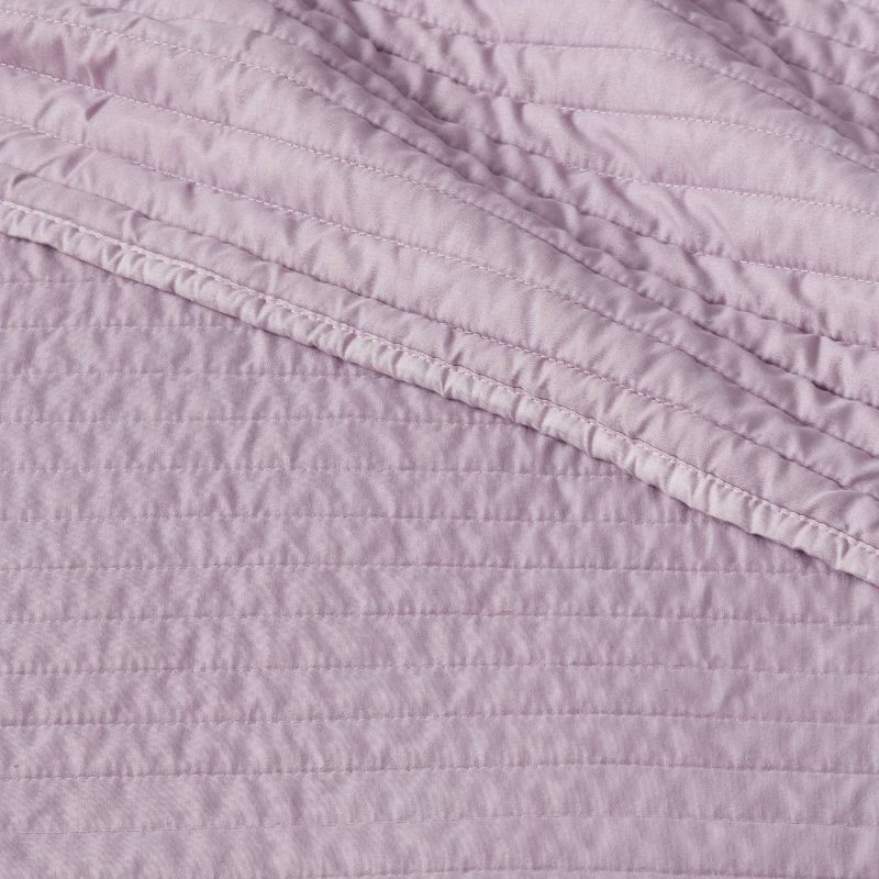 Full/Queen Garment Washed Microfiber Quilt Light Purple - Room ...
