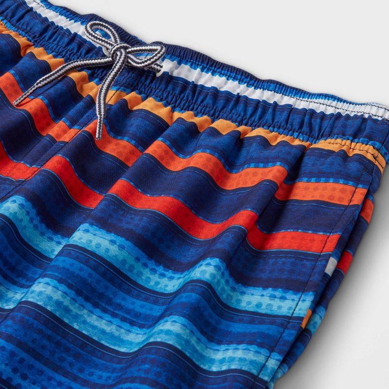 Speedo Men's 5.5" Volley Peacoat Cliff Striped Swim Trunks - Navy Blue ...