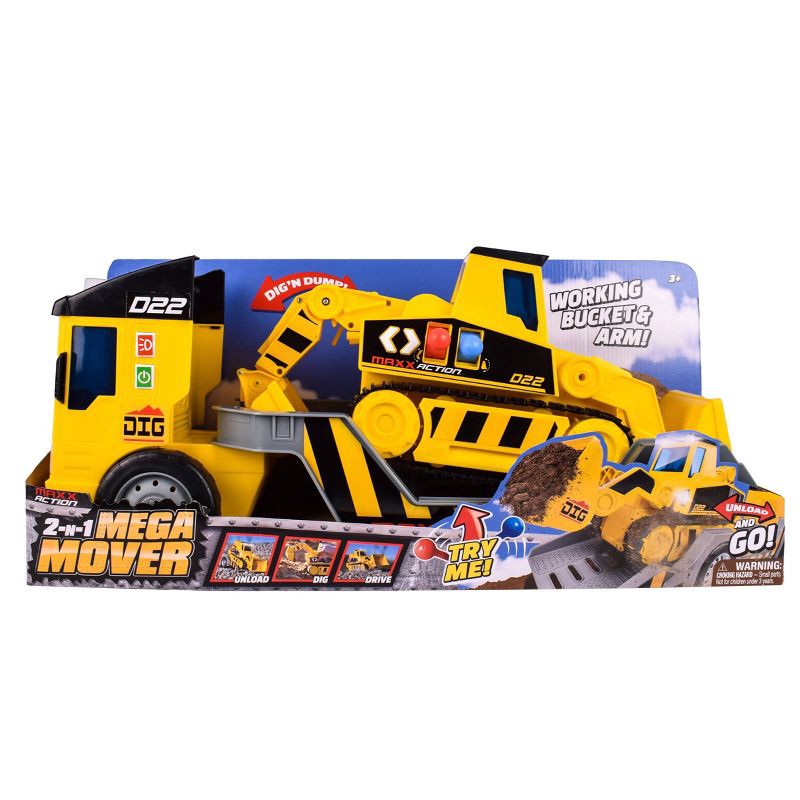 Maxx Action 2-N-1 Mega Mover – Construction Truck and Trailer 1 ct | Shipt
