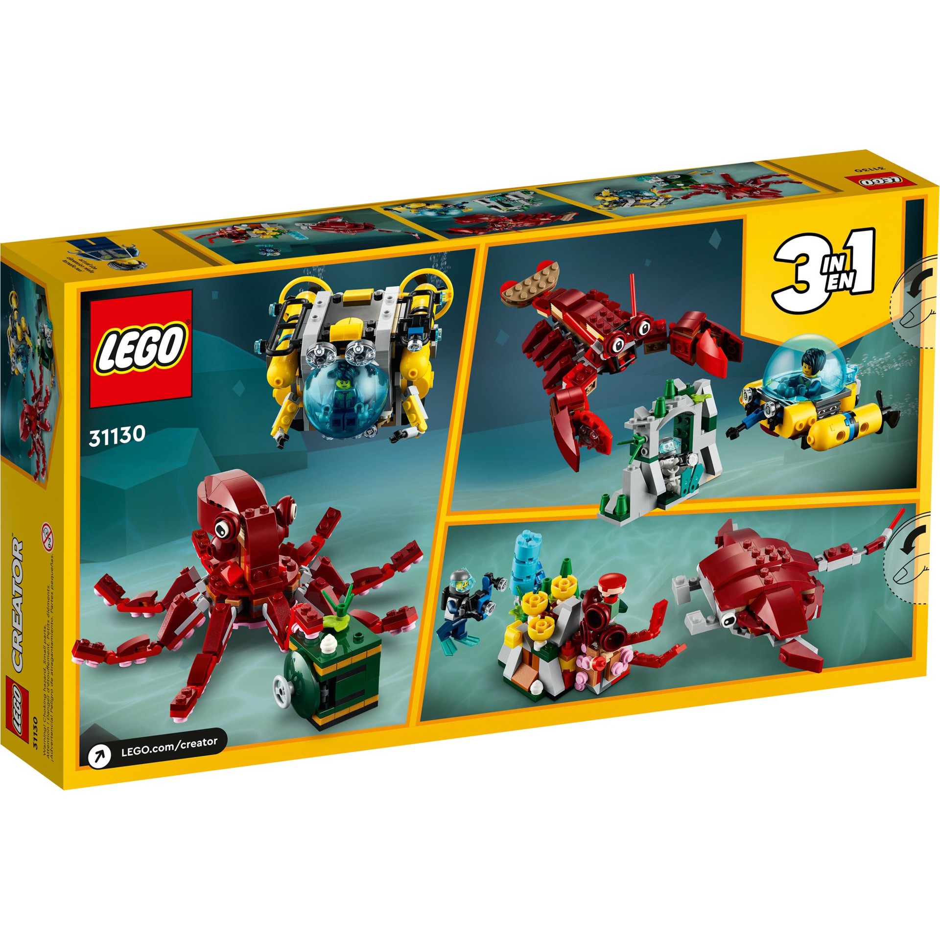 LEGO Creator 3 in 1 Sunken Treasure Mission Octopus Set 31130 1 ct | Shipt