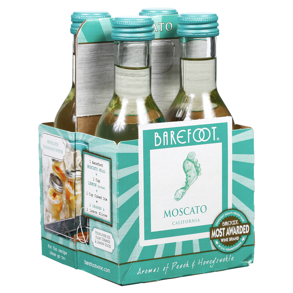 Barefoot Moscato 4-Pack 4 ct; 187 ml | Shipt