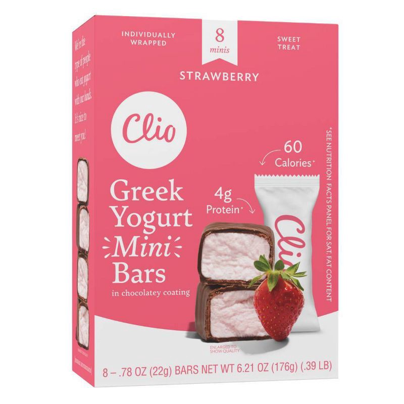 Clio Snacks Strawberry Greek Yogurt Mini-Bars - 6.2oz/8ct 6.2 oz, 8 ct ...