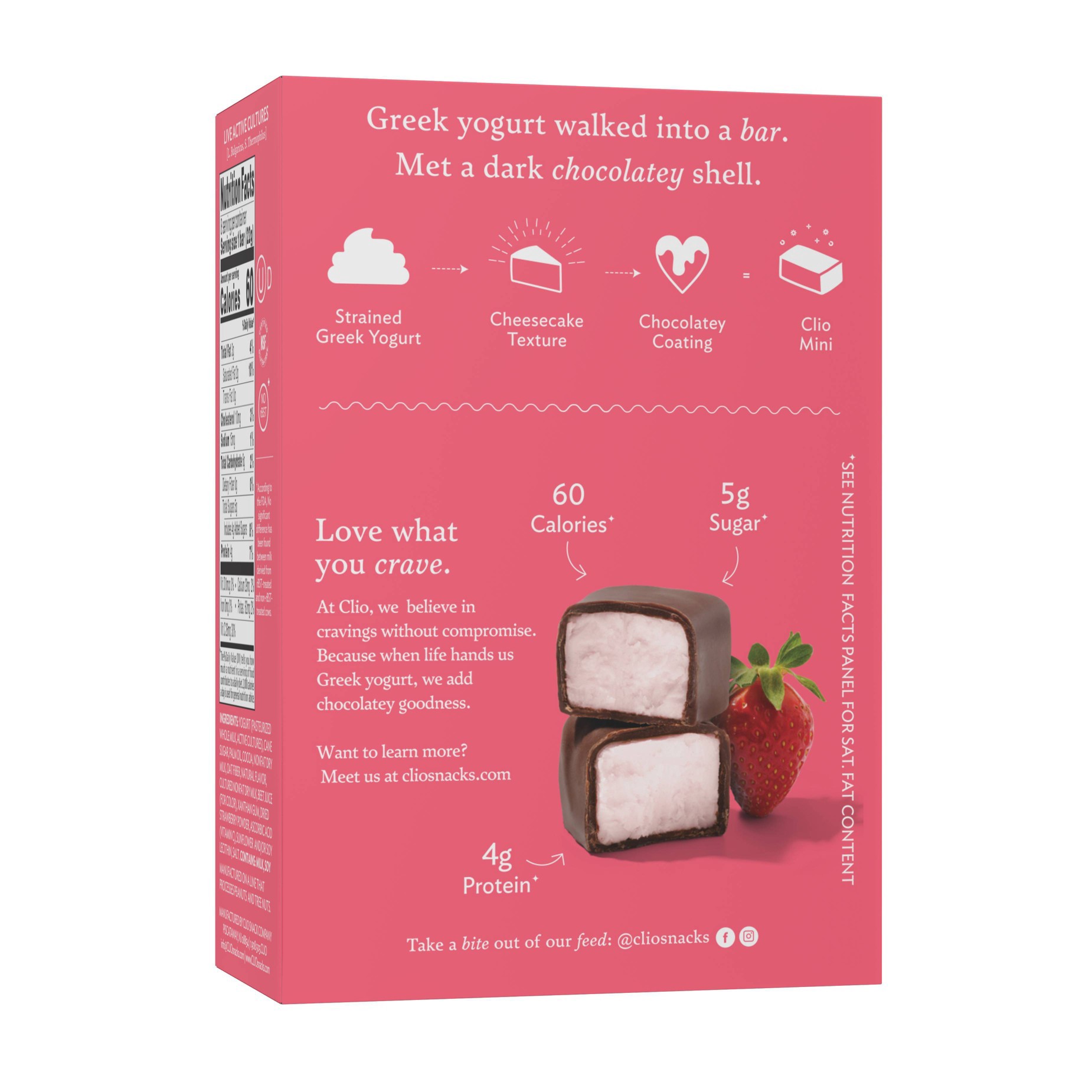 Clio Snacks Strawberry Greek Yogurt Mini-Bars - 6.2oz/8ct 6.2 oz, 8 ct ...