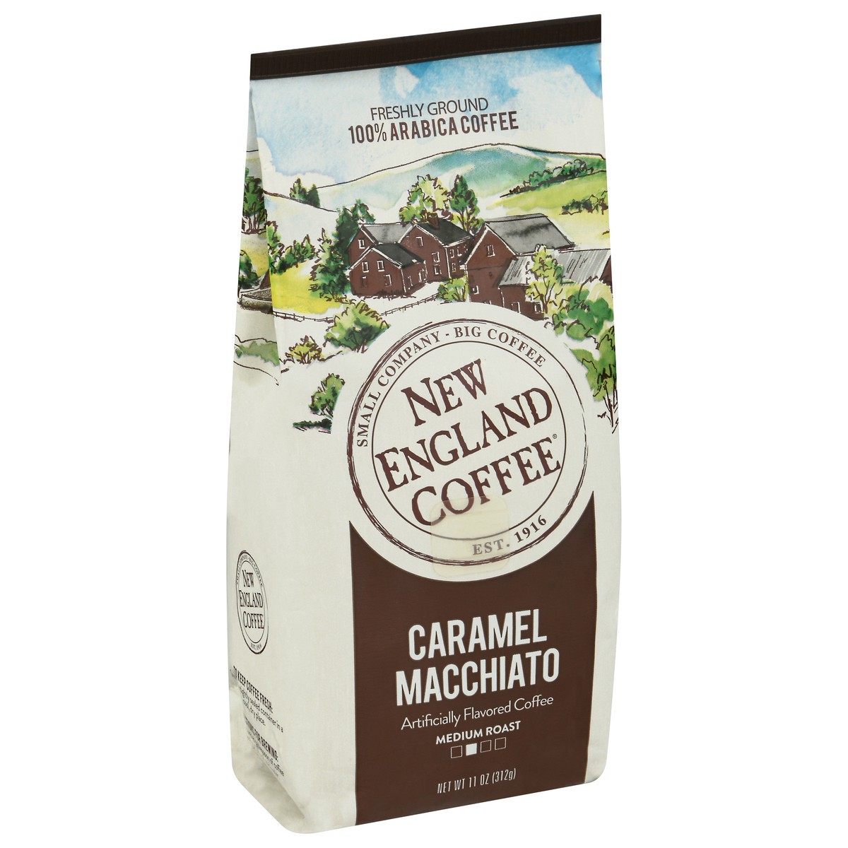 New England Coffee Ground Medium Roast Caramel Macchiato Coffee 11 oz ...