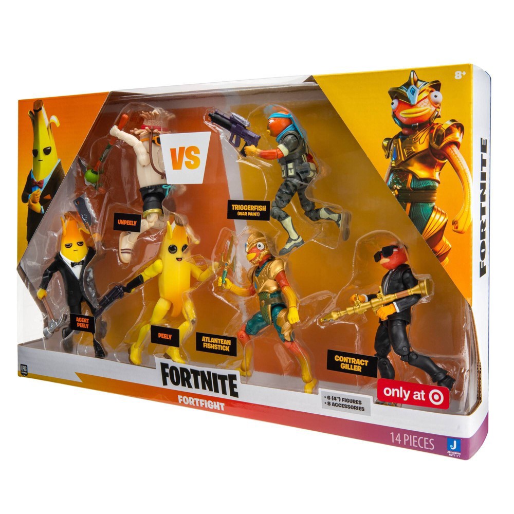 Fortnite Team Fishstick vs Team Peely Action Figures - 6pk (Target ...