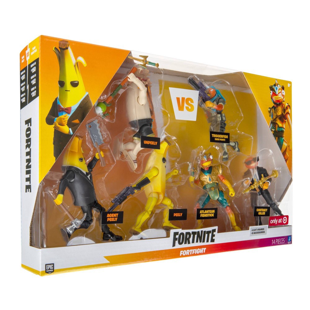 Fortnite Team Fishstick vs Team Peely Action Figures - 6pk (Target ...