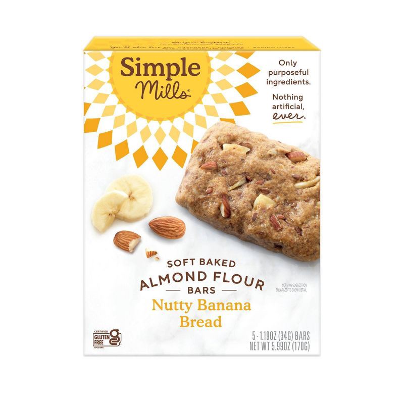 Simple Mills Gluten Free Nutty Banana Bread Soft-Baked Almond Flour ...
