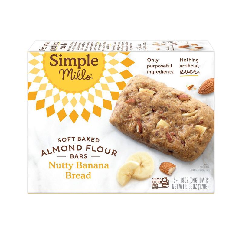 Simple Mills Gluten Free Nutty Banana Bread Soft-Baked Almond Flour ...