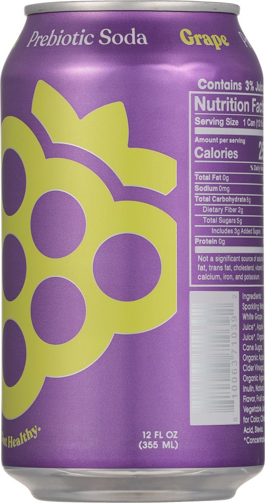 Poppi Prebiotic Grape Soda 12 oz | Shipt