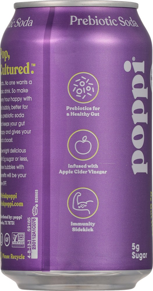 Poppi Prebiotic Grape Soda 12 oz | Shipt