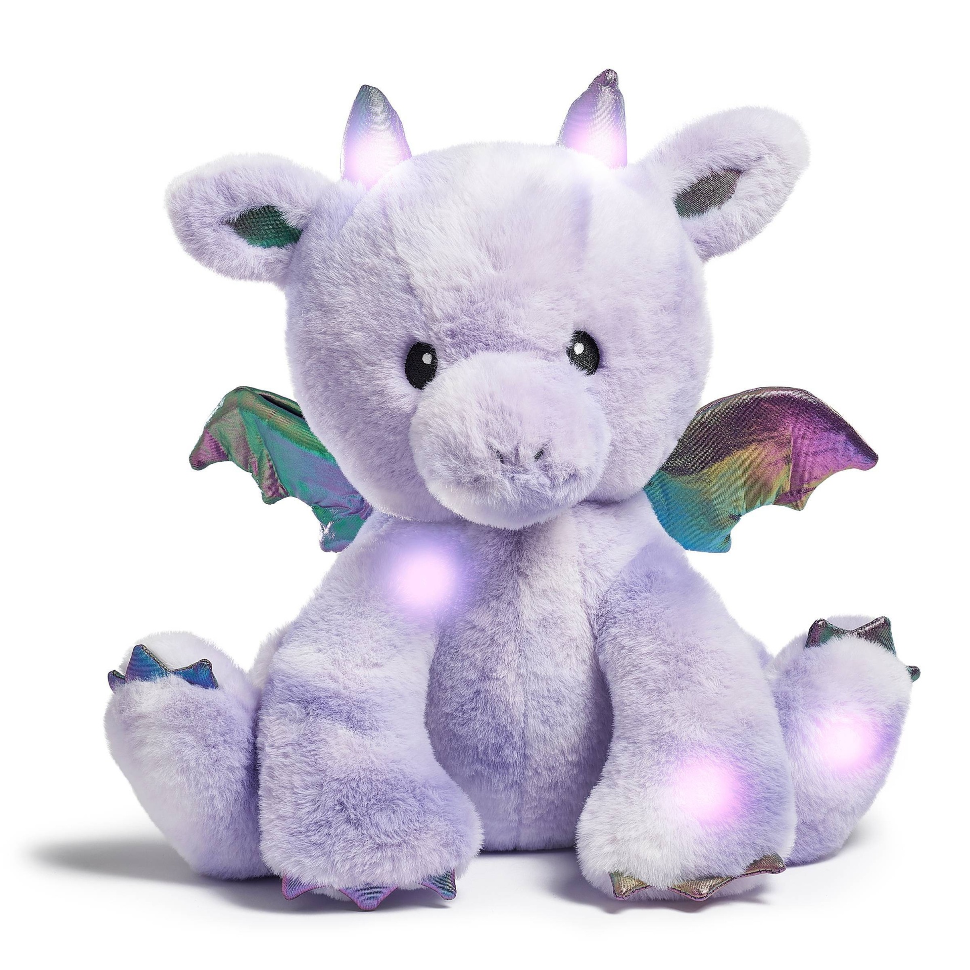 FAO Schwarz Glow Brights Toy Plush LED with Sound Dragon 13" Stuffed ...
