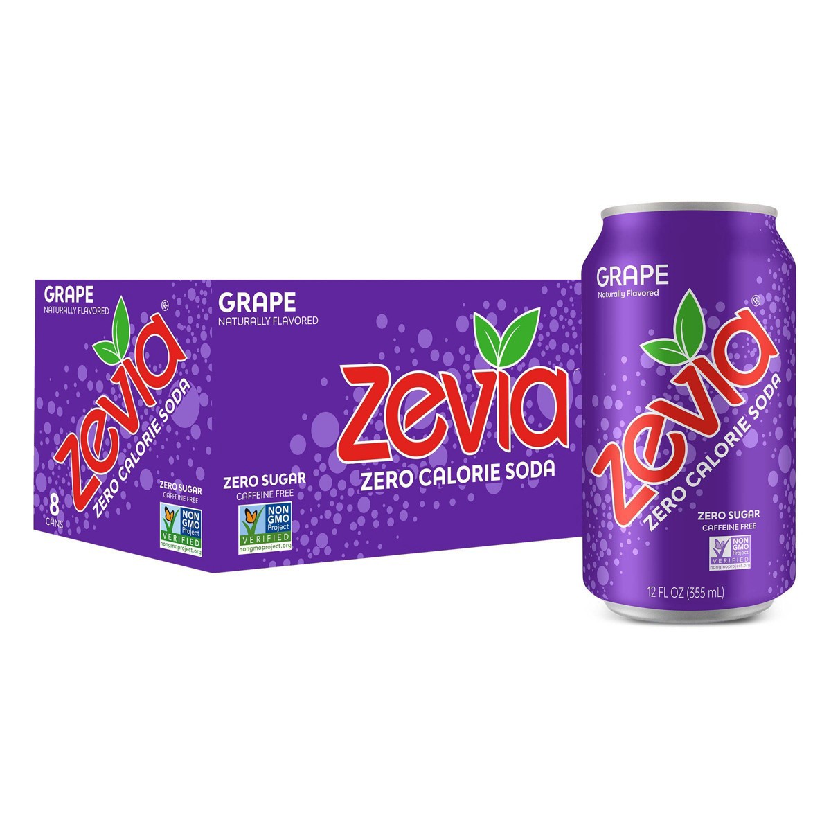 Zevia Grape Zero Calorie Soda - 8pk/12 fl oz Cans 8 ct; 12 fl oz | Shipt