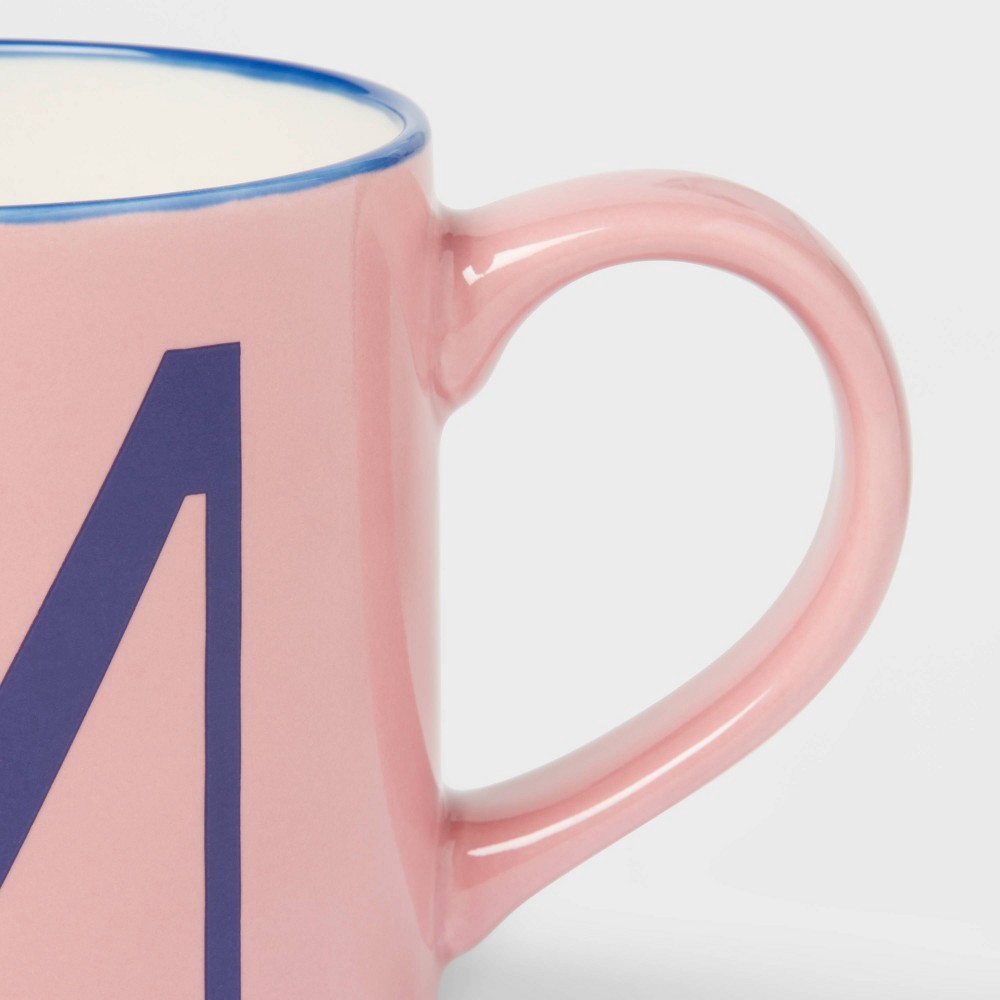 16oz Stoneware Monogram Mug 'M' Pink - Opalhouse 16 oz | Shipt