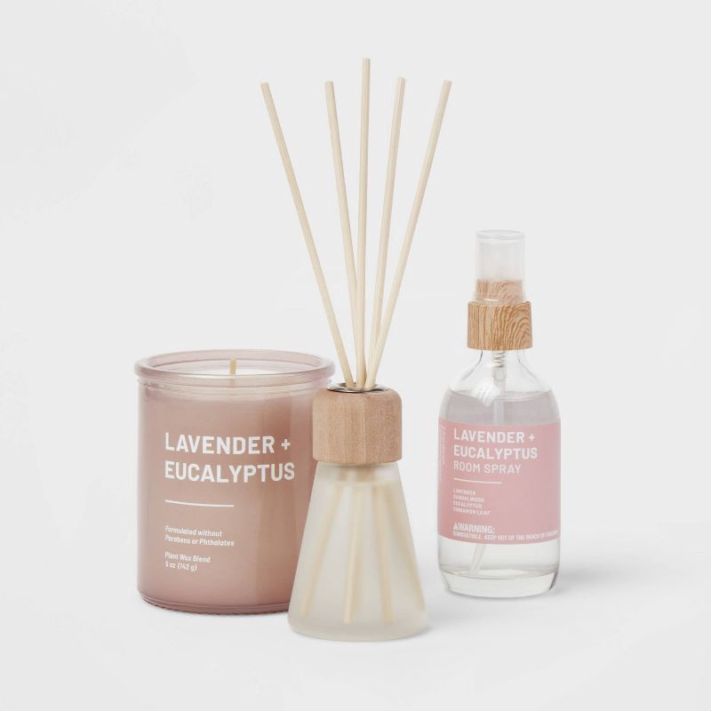 3pk Diffuser Candles Room Spray Gift Set Eucalyptus Lavender - Project ...
