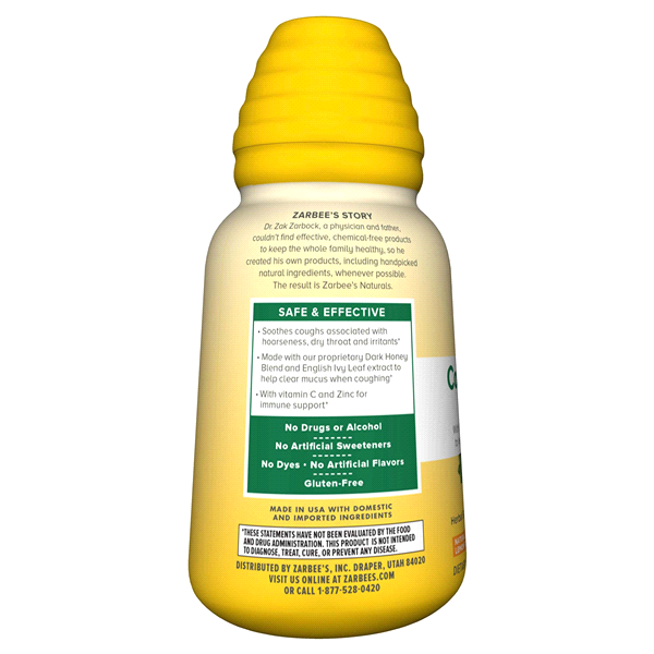 Zarbee's Naturals Adult Cough Syrup + Mucus with Honey & Ivy Leaf ...