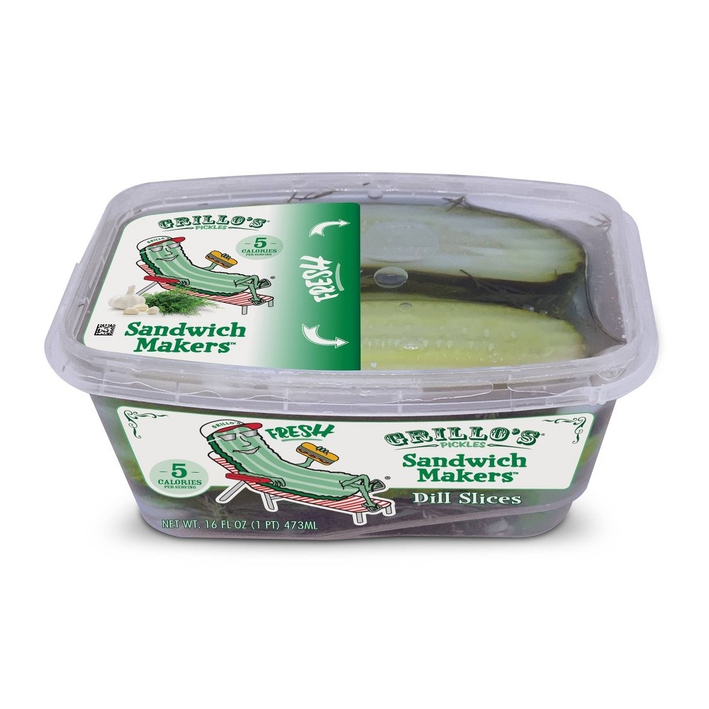 Grillo's Pickles Sandwich Makers Dill Pickle Slices 16 fl oz | Shipt