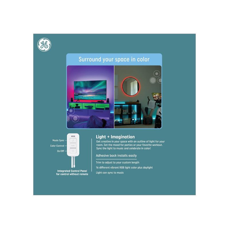 General Electric GE 16ft Remote and Control Panel Included LED+ Color ...