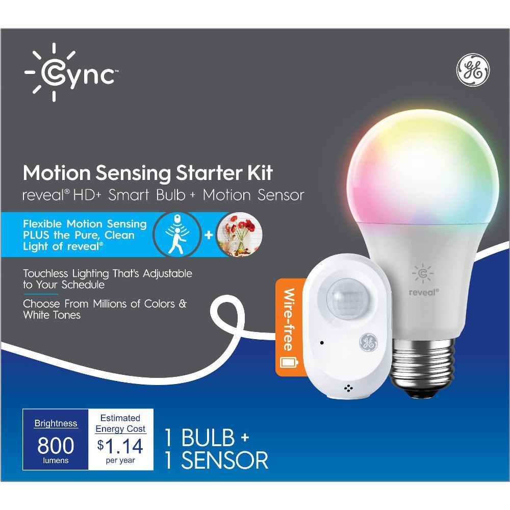 General Electric GE CYNC Reveal Smart Full Color Light Bulb with Smart ...