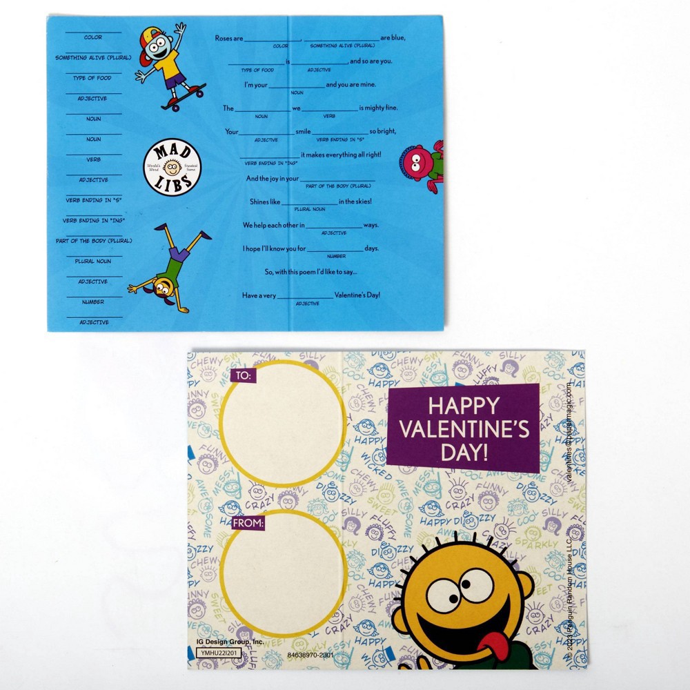 Mad Libs 24ct Valentine's Day Classroom Exchange Cards - Paper Magic 24 ...
