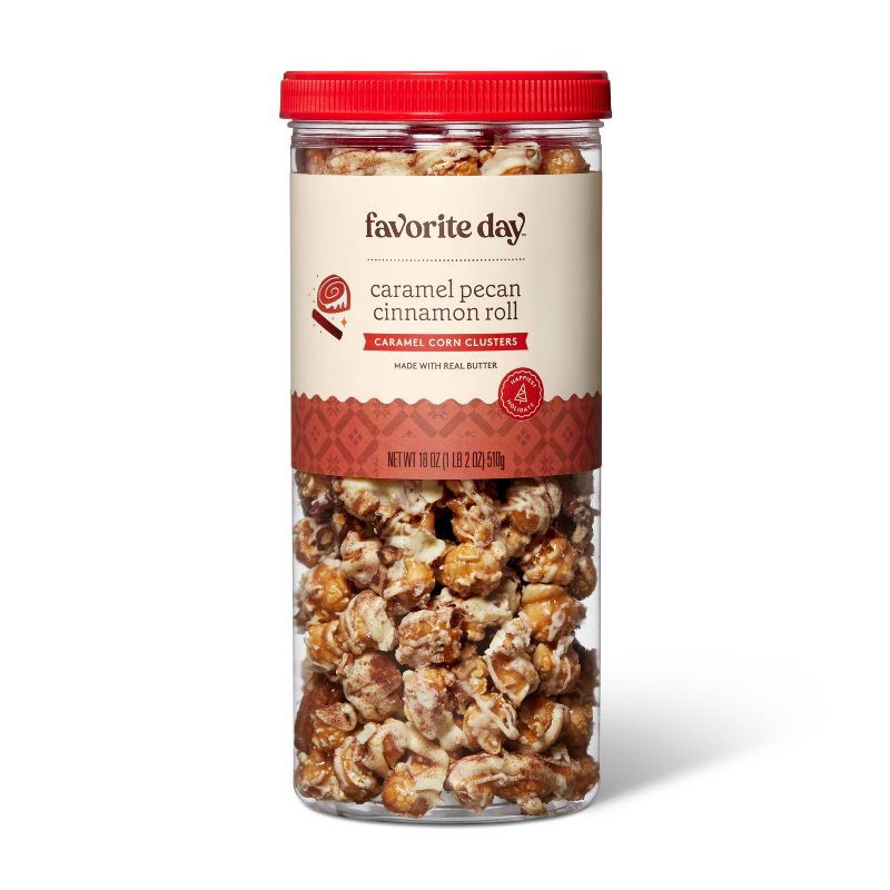 Christmas Caramel Pecan Cinnamon Roll Caramel Corn Clusters - 18oz ...