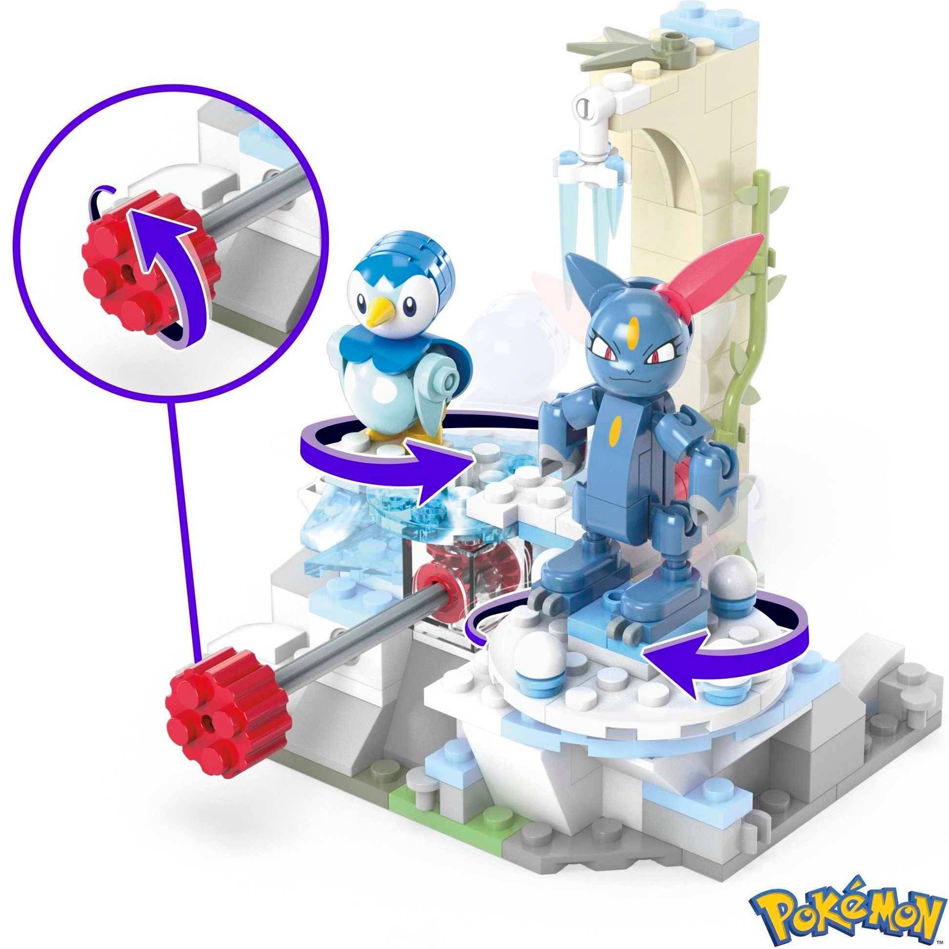 Mega Construx MEGA Pokemon Piplup and Sneasel's Snow Day with Motion Building Set (171 pc) 171 ...
