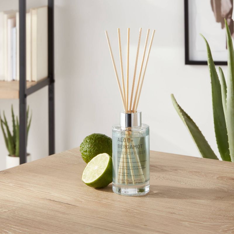 100ml Glass Reed Diffuser Aloe & Bergamot Light Mint Green - Threshold ...