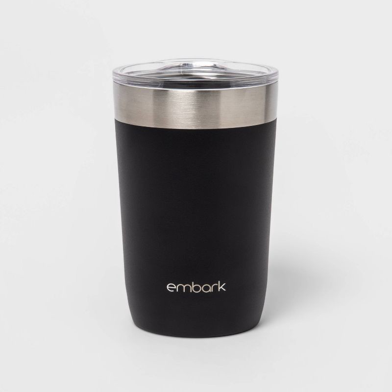 14oz Stainless Steel Lowball Lidded Tumbler Black - Embark 14 oz | Shipt