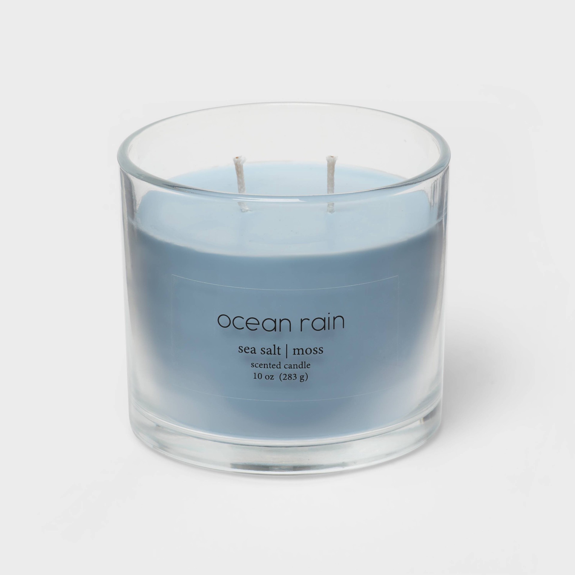 10oz Glass Jar 2-Wick Ocean Rain Candle Light Blue - Room Essentials 10 ...